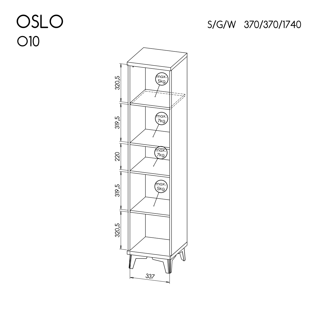 Regál Oslo O10 - Nonstop Nábytok